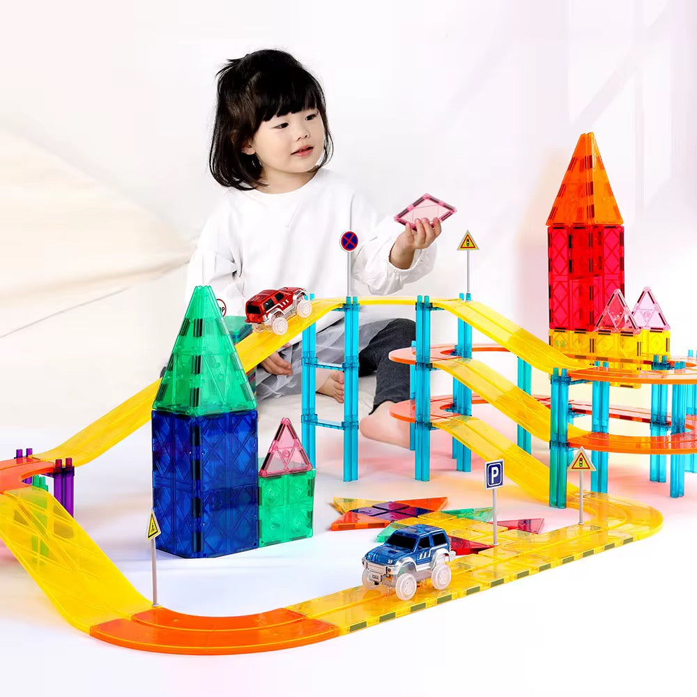 Circuit de Course en Tuiles Magnétiques – Construis, Assemble et Fais ...