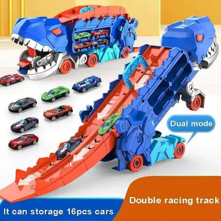 Camion Dinosaure Transformable avec Piste de Course – Jouet 3-en-1 pou ...