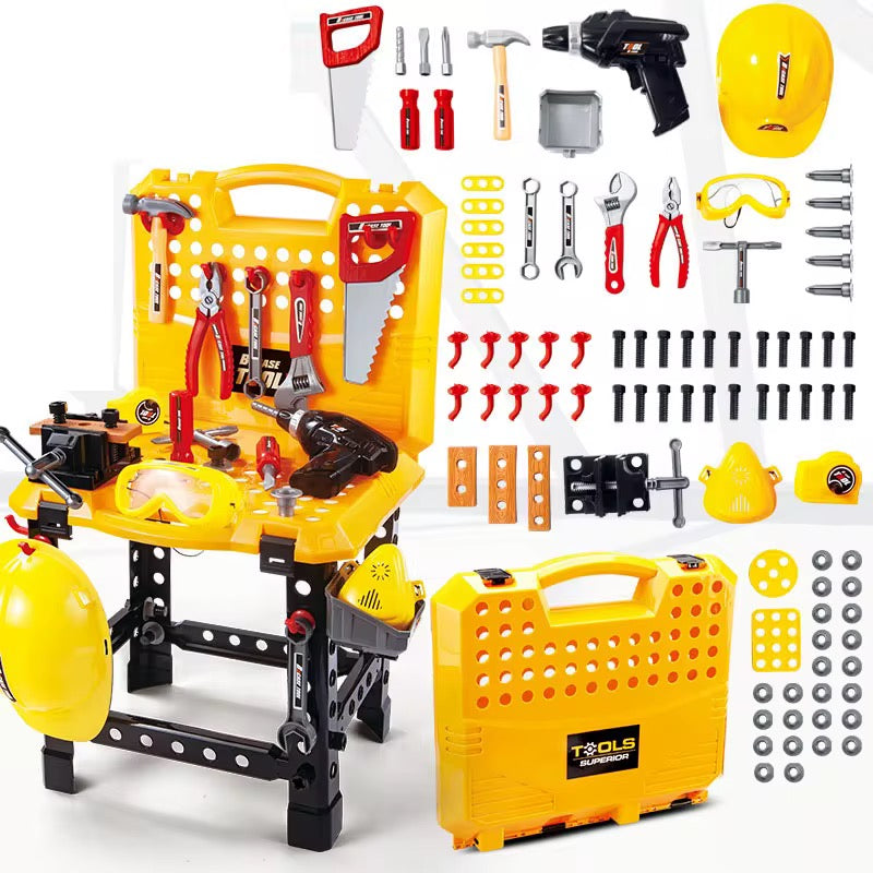 Établi de Bricolage 2-en-1 pour Enfants avec Perceuse à Piles, Casque ...